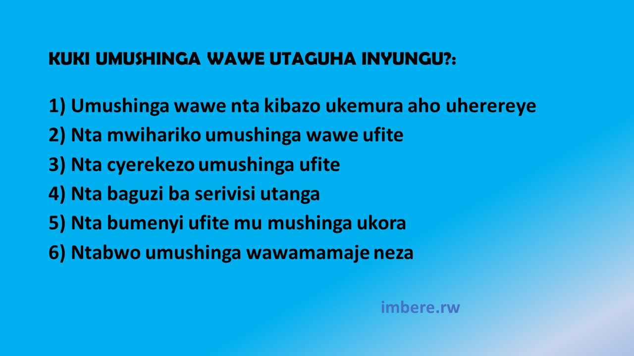 Impamvu zituma umushinga wawe udatanga inyungu | IMBERE Impamvu zituma umushinga wawe udatanga inyungu | IMBERE